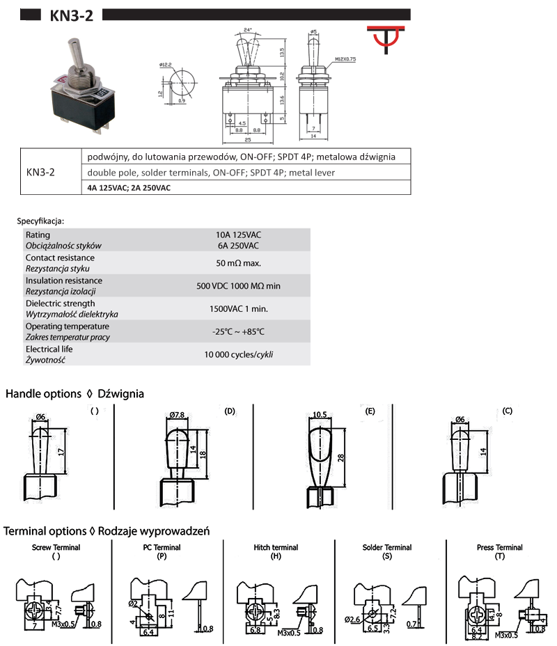 KN3-2; toggle switch; | Micros